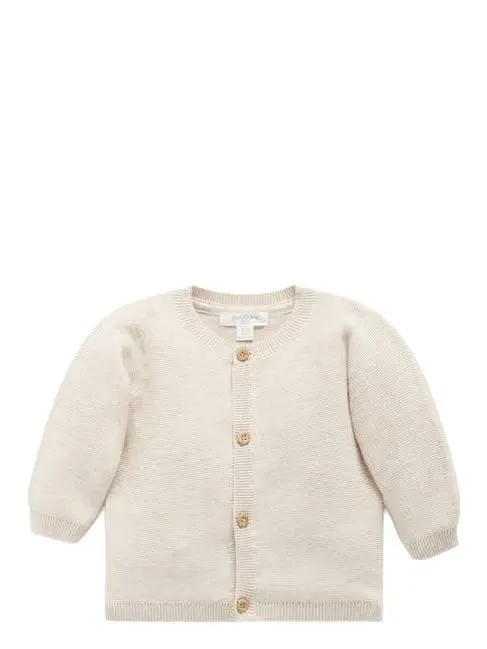 PUREBABY Textured Knit Cardigan - Wheat Melange