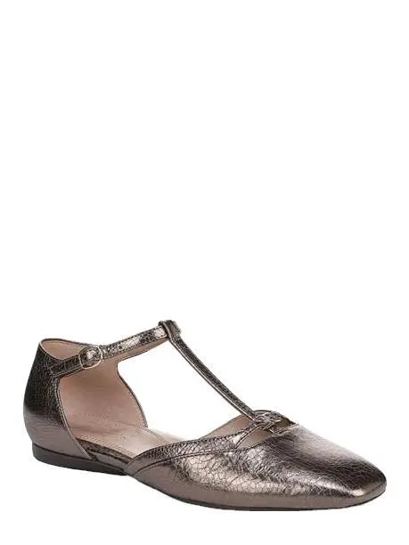Naturalizer Caresse T-strap Flats - Pewter