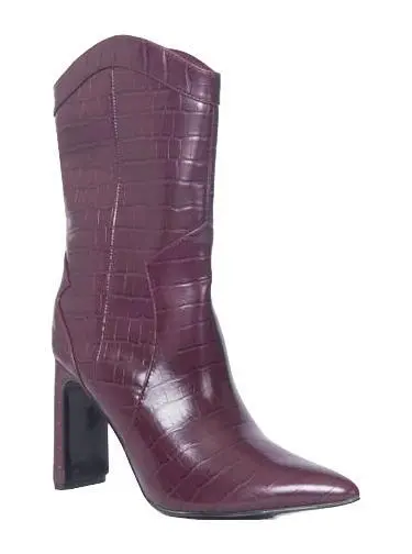 LAUREN LORRAINE Lola Embossed Mid-calf Boots - Wine