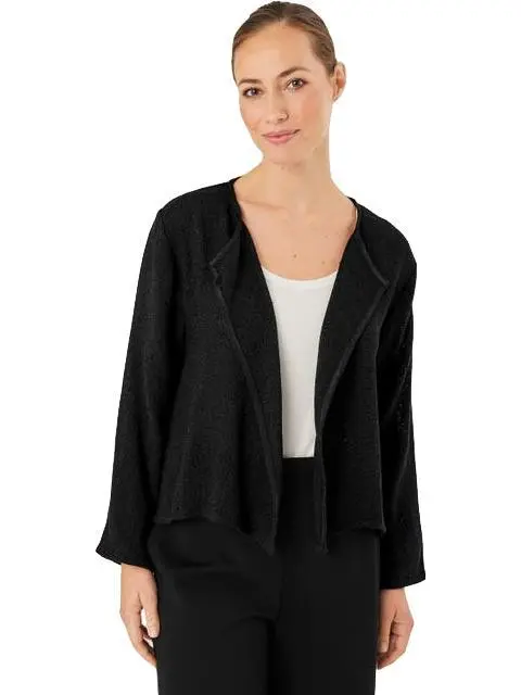 MASAI COPENHAGEN Majulitta Open Front Bouclé Jacket - Black