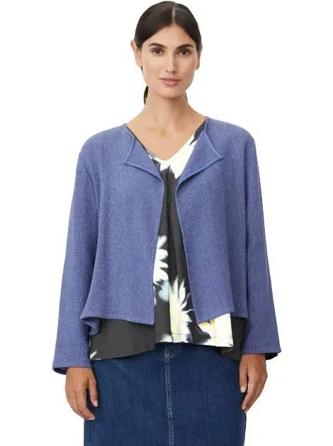 MASAI COPENHAGEN Majulitta Open Front Bouclé Jacket - Gray Blue
