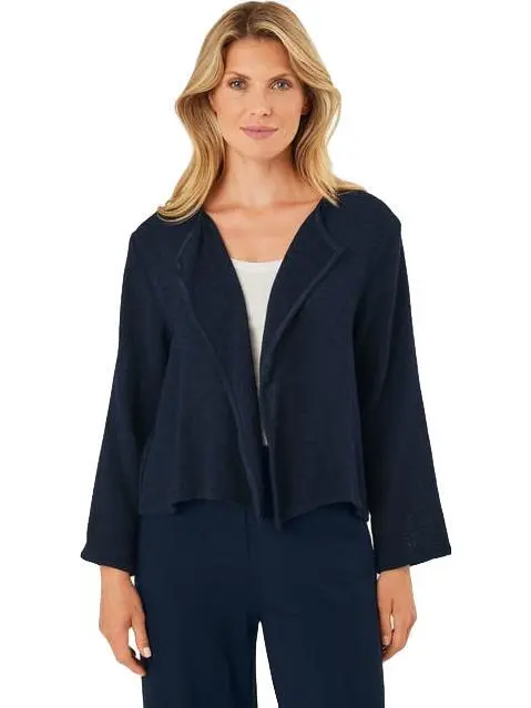 MASAI COPENHAGEN Majulitta Open Front Bouclé Jacket - Navy