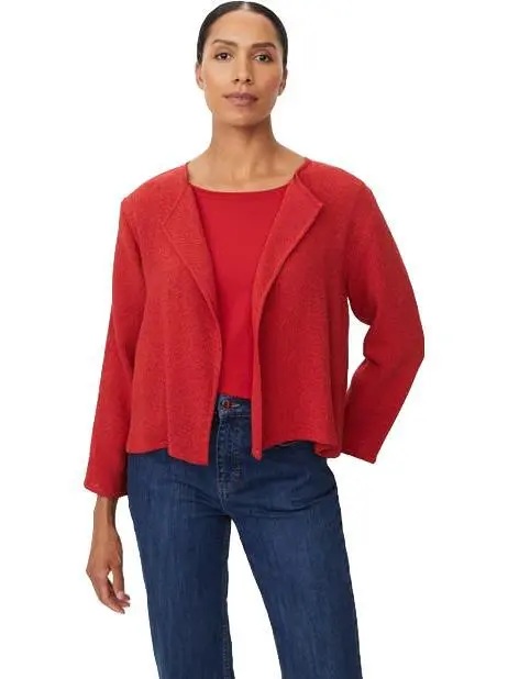 MASAI COPENHAGEN Majulitta Open Front Bouclé Jacket - Scarlet Sage