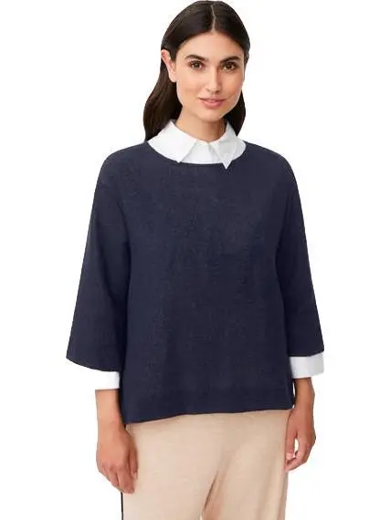 MASAI COPENHAGEN Madarmi 3/4 Sleeve Top - Navy Blazer