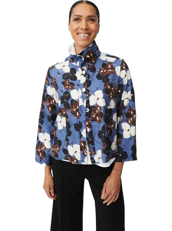 MASAI COPENHAGEN Majettie Floral Print Jacket - Bijou Blue