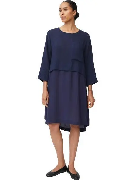 MASAI COPENHAGEN Manonah Layered Midi Dress - Navy Blazer