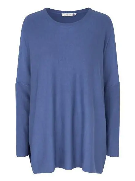MASAI COPENHAGEN Long Sleeve Round Neck Knit Sweater - Gray Blue
