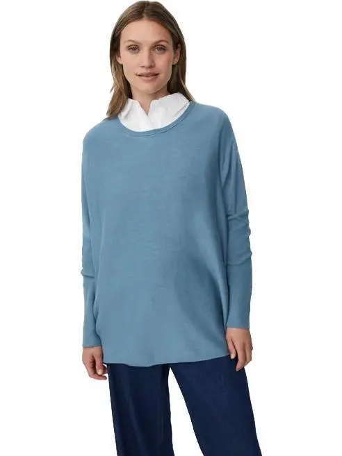 MASAI COPENHAGEN Long Sleeve Round Neck Knit Sweater - Proven Blue