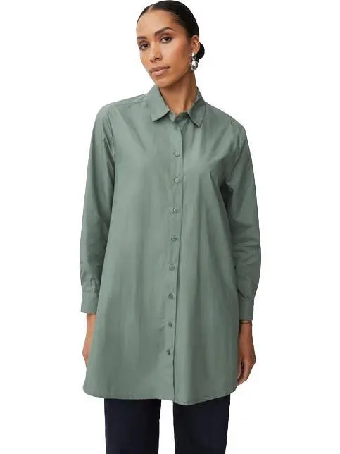 MASAI COPENHAGEN Long Sleeve Oversized Shirt - Duck Green