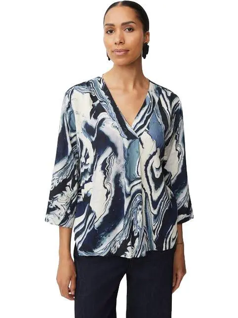 MASAI COPENHAGEN Madaciana 3/4 Sleeve V-neck Blouse - Wisteria