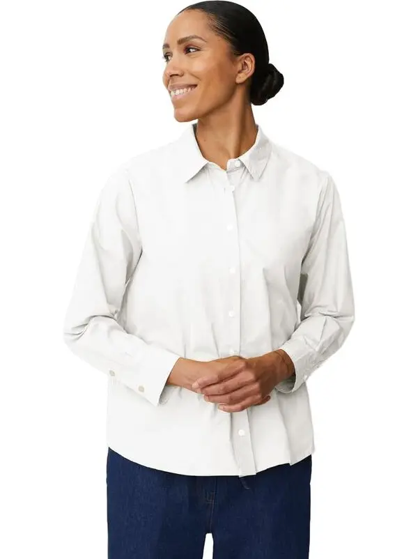 MASAI COPENHAGEN Maimma Long Sleeve Collared Shirt - White