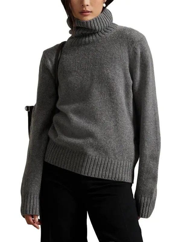 Ralph Lauren Wool Turtleneck Sweater - Flannel Grey Heather