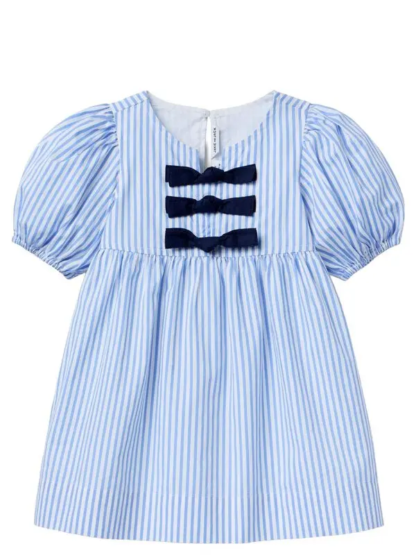 Janie And Jack Striped Bow Dress - Blue