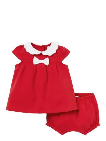 Janie And Jack Baby Scalloped Collar Ponte Matching Set - Red