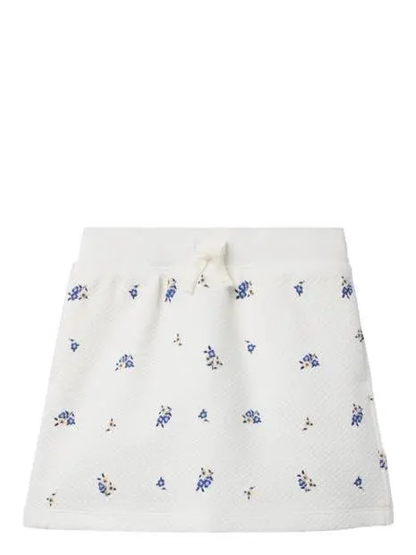 Janie And Jack Quilted Floral Skirt - White