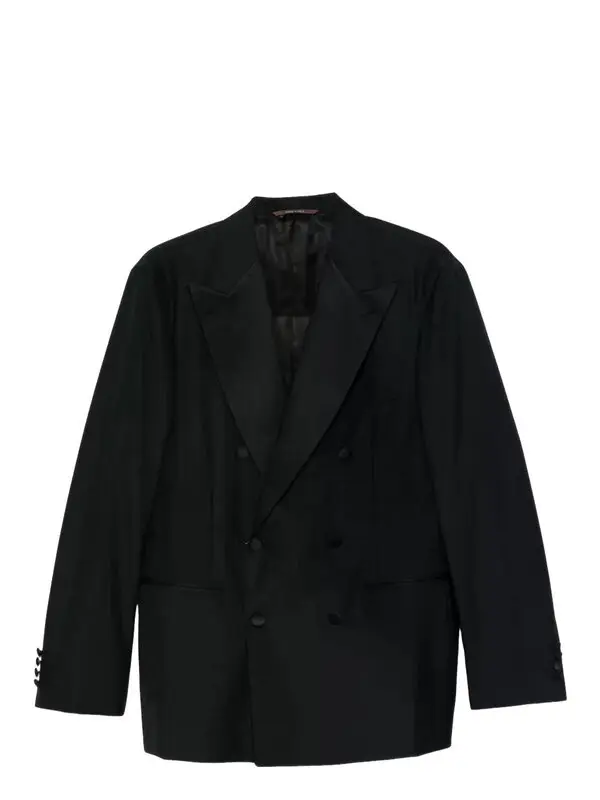 Canali Double-breasted Suit - Black