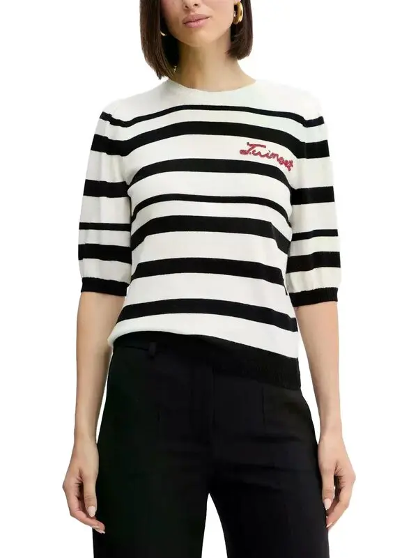 TWINSET Striped Jumper - White