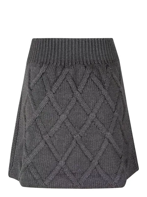 JIL SANDER Knitted Mini Skirt - Grey