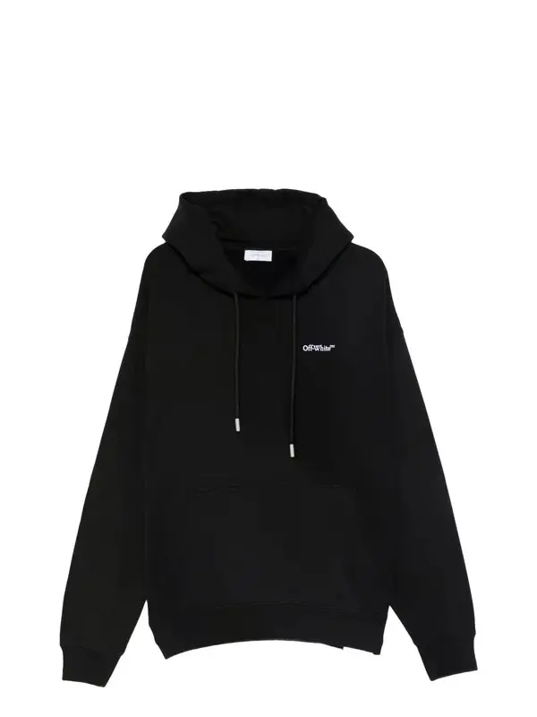 Off-White Logo-embroidered Hoodie - Black