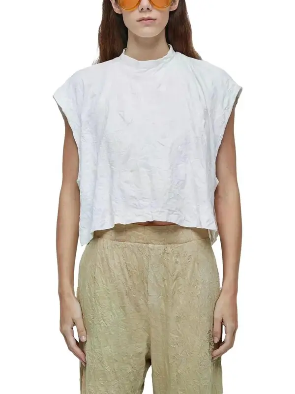 OSKLEN Wrinkle Mock-neck Top - White