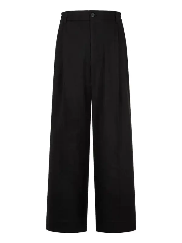 STUDIO TOMBOY Pleated Trousers With Button Fastening - Black