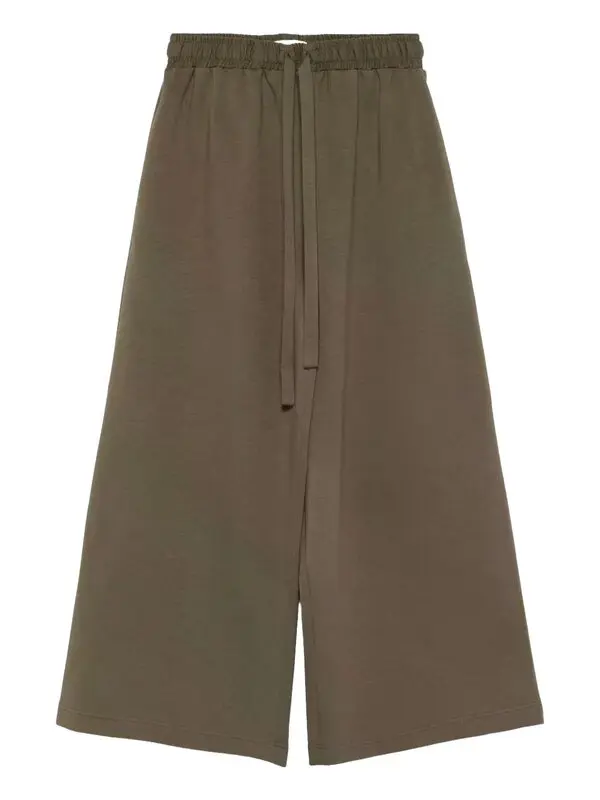 PSOPHIA Wide-leg Cropped Trousers - Green