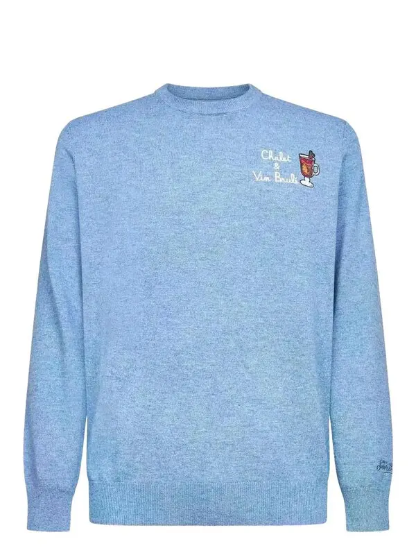 MC2 SAINT BARTH Long-sleeved Sweater With Embroidery - Blue