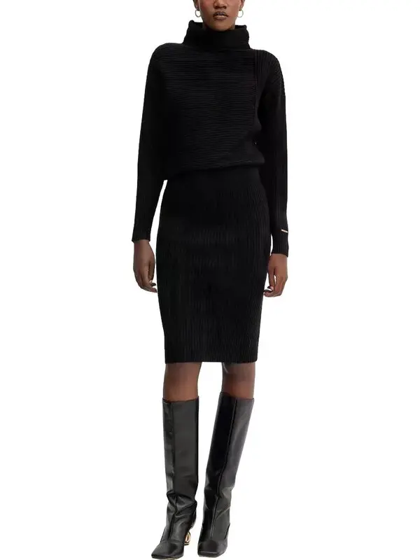 TWINSET Ribbed-knit Dress - Black
