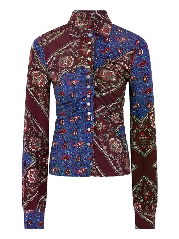 Rabanne Paisley-print Shirt - Purple