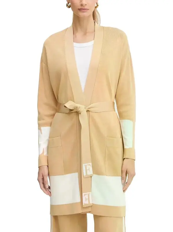Elisabetta Franchi Tie-waist Knitted Coat - Neutrals