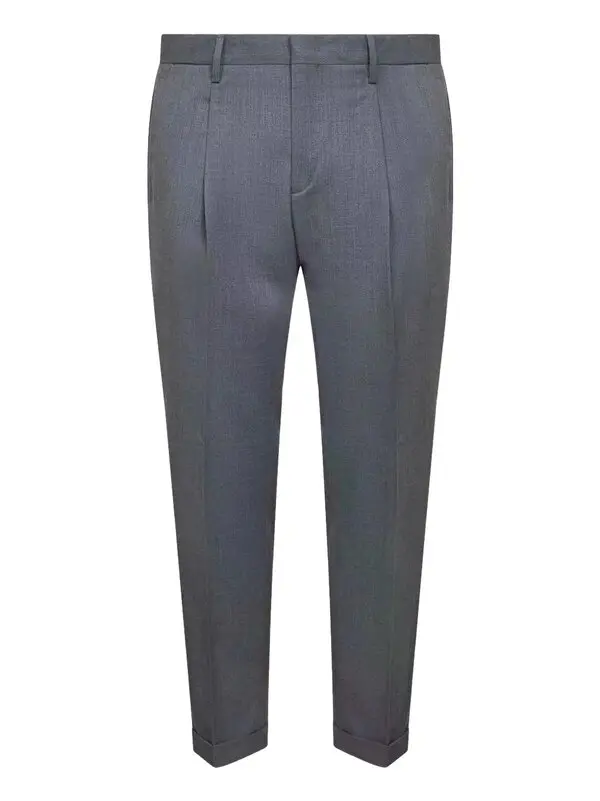 D4.0 Pleated Turn-up Trousers - Grey