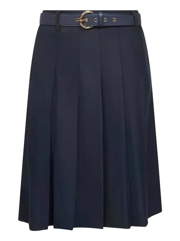 Max Mara Gimmy Pleated Midi Skirt - Blue