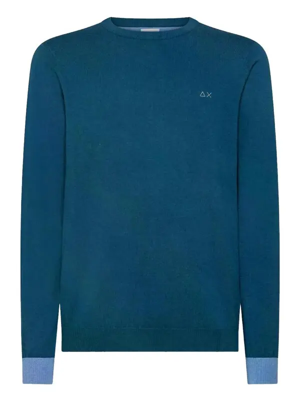 SUN 68 Elbow-patch Detail Sweater - Blue