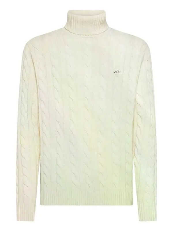 SUN 68 Cable-knit Turtleneck Sweater - White