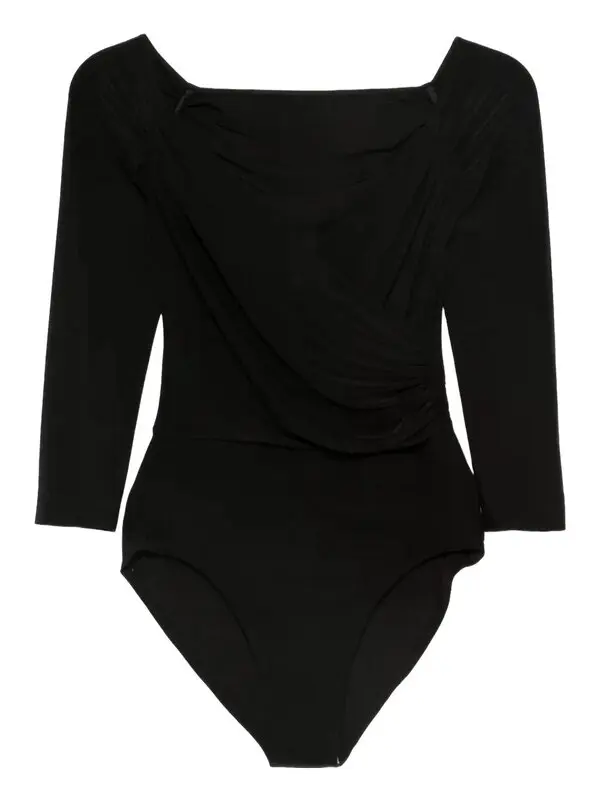 Norma Kamali Draped Bodysuit - Black