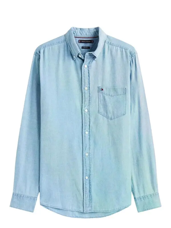 Tommy Hilfiger Patch-pocket Long-sleeve Shirt - Blue