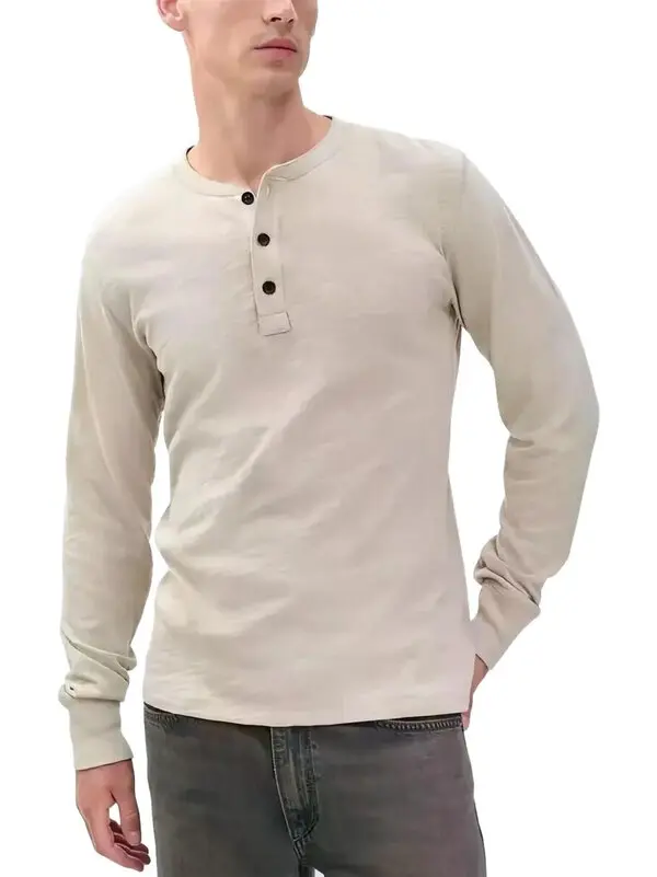 Rag & Bone Henley-neck Long-sleeve T-shirt - Neutrals