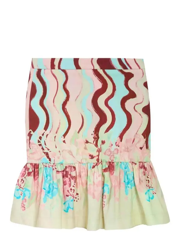 Isolda Arábia Floral Mini Skirt - Pink