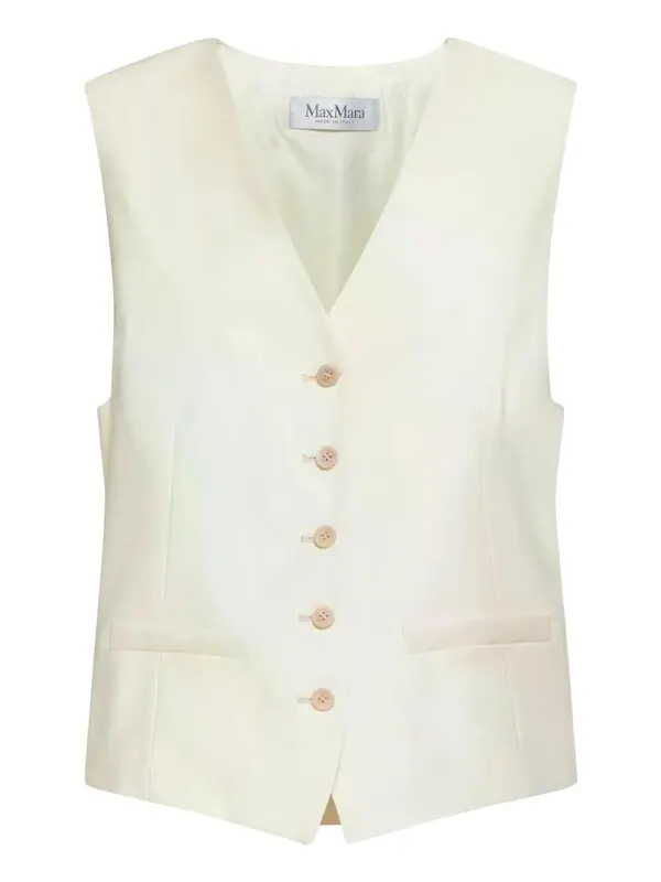 Max Mara Zuai Button Welt-pocket Waistcoat - Neutrals