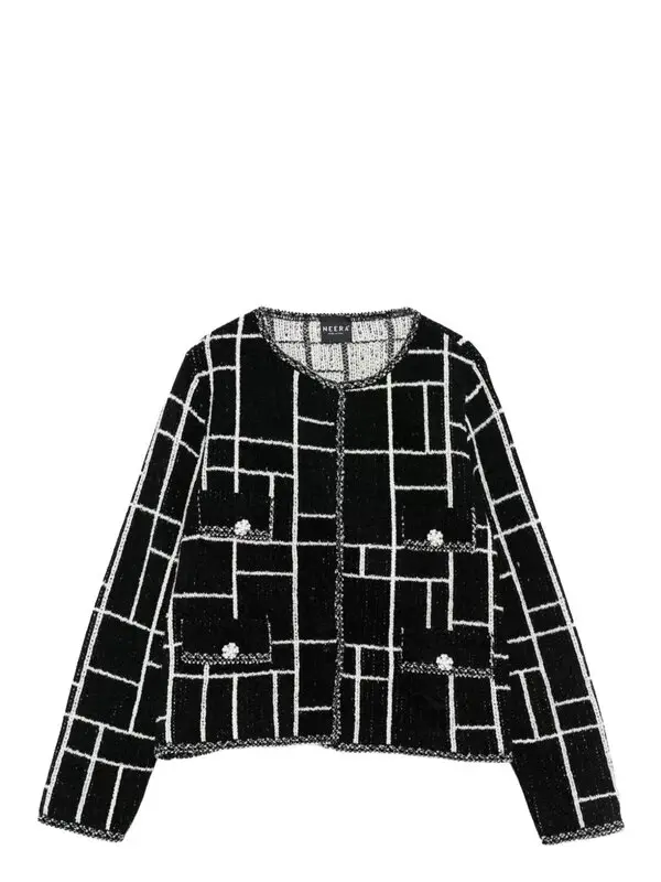 NEERA Geometric-pattern Jacket - Black