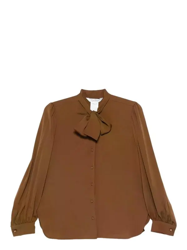 Max Mara Bow-detailing Buttoned Blouse - Brown