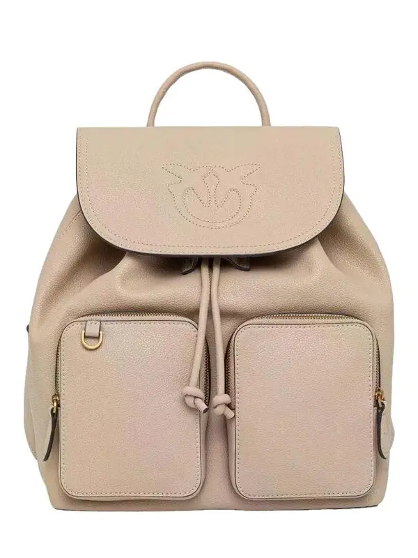 Pinko Logo-debossed Backpack - Neutrals