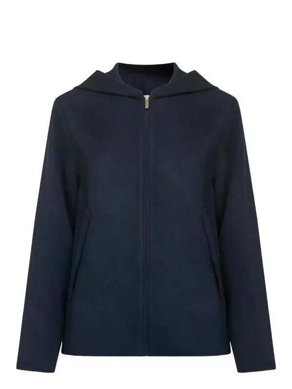 Max Mara Roland Hooded Zip Coat - Blue
