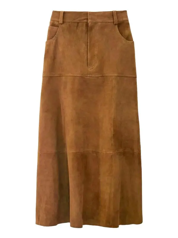 Ba&sh Massia Panelled Midi Skirt - Brown