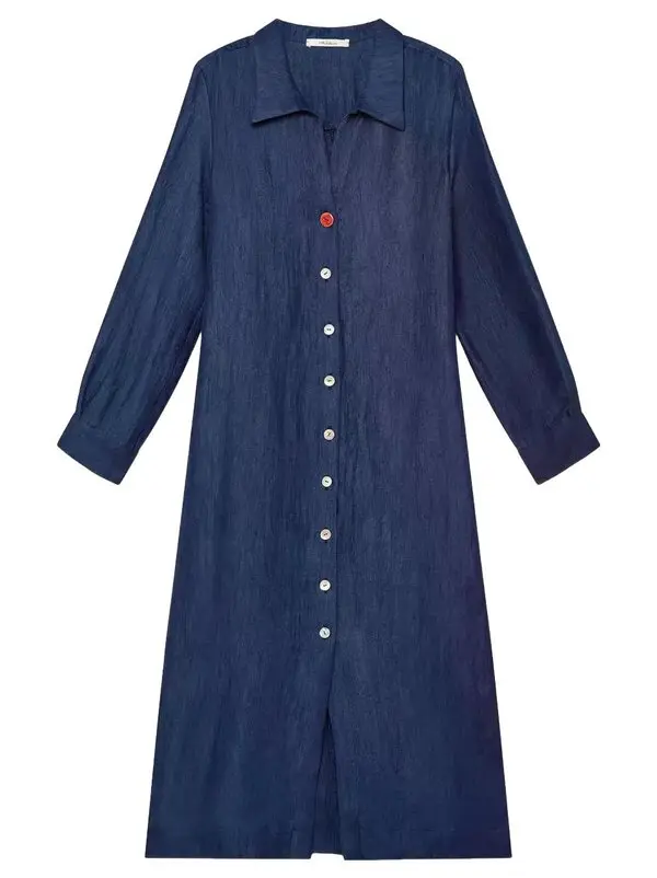 Malìparmi Buttoned Midi Dress - Blue