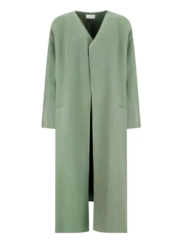 THE ROW Priske V-neck Wool Coat - Green