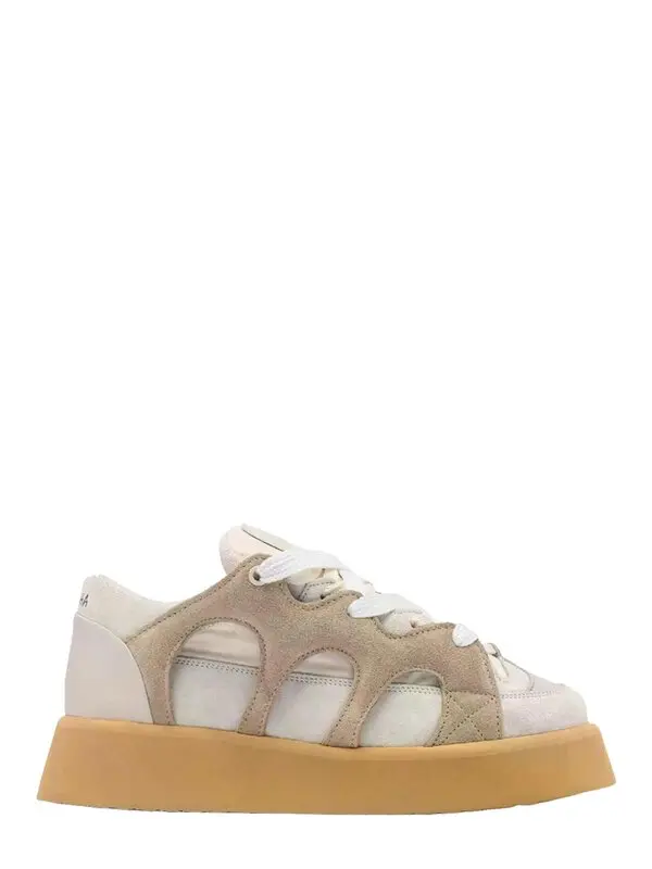 SANTHA Suede Platform Sneakers - Neutrals