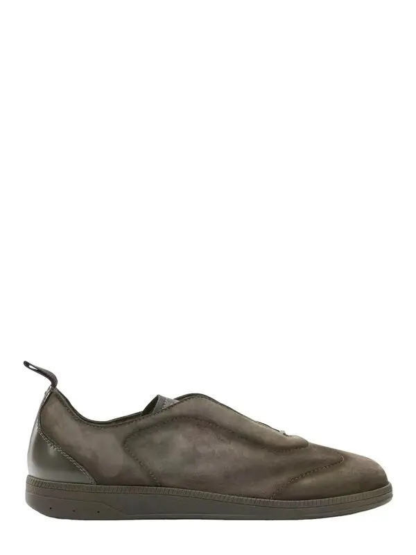 Santoni Panelled Leather Sneakers - Neutrals