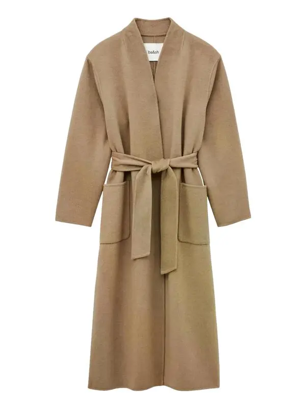 Ba&sh Kay Belted Coat - Neutrals