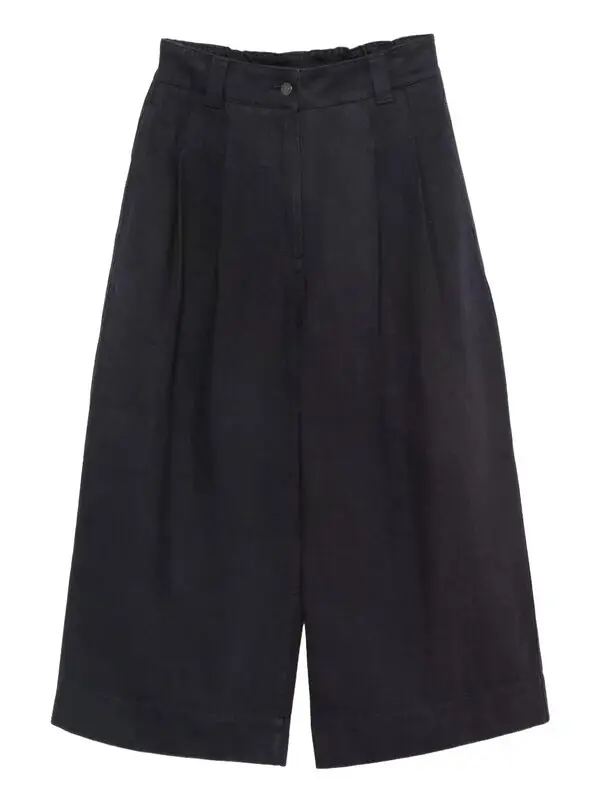 MARGARET HOWELL Pleated Cropped Trousers - Blue